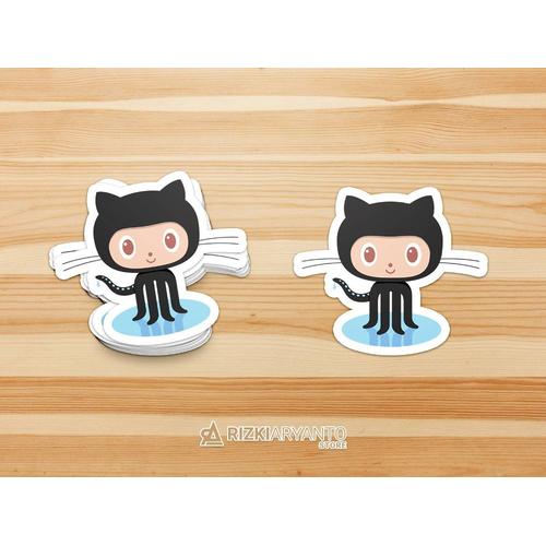 Jual Sticker - Stiker Logo Maskot Github Oktocat untuk PC Laptop HP dll ...