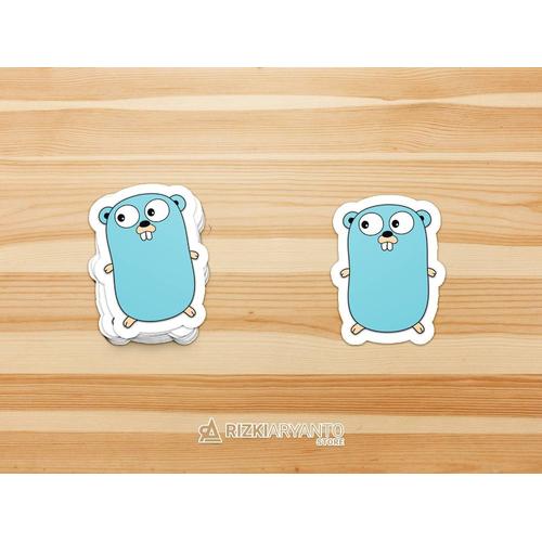 Jual Sticker - Stiker Logo Maskot Go Golang Gopher untuk PC Laptop HP ...