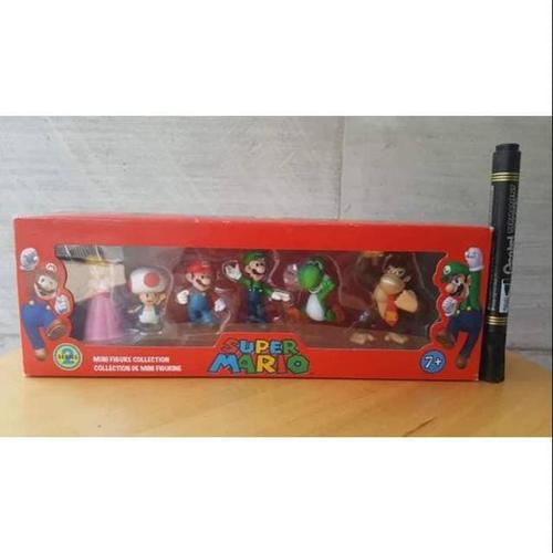 Jual mainan action figure Mario bross boxset princess peach toad fire ...