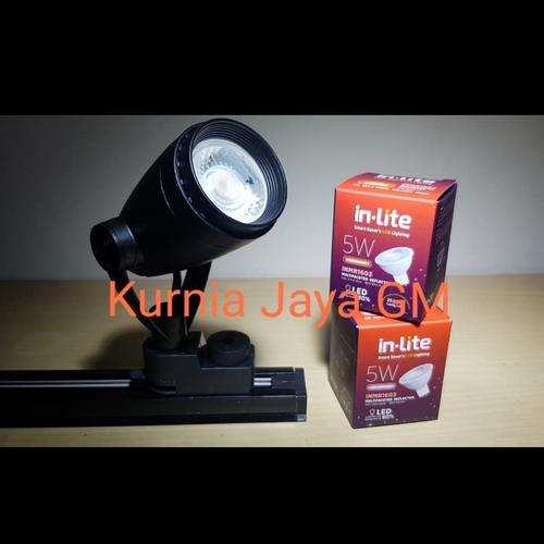 Jual Lampu INLITE Spotlight LED Rell Track Hitam Tebal 5watt 220Volt ...