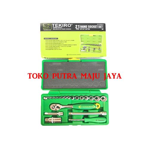Jual Kunci Sok Set TEKIRO 1/4" - 3/8" 21 pcs - Shock Socket Set Box Plastik - Kota Medan - Putra ...