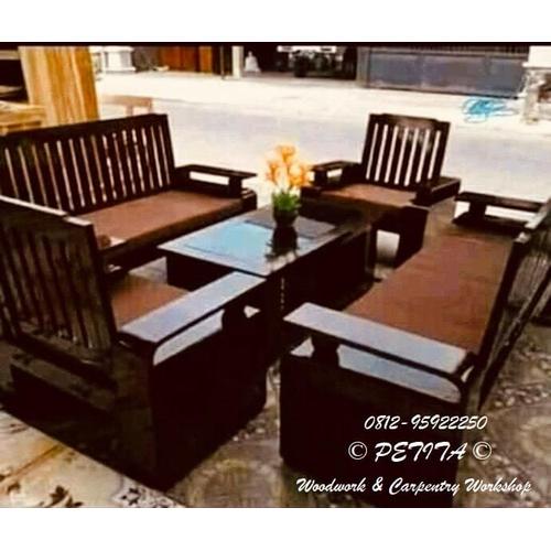 Jual Kursi Sofa Kayu Jati Full Set - Teak Wood Chairs & Sofas inc Table ...
