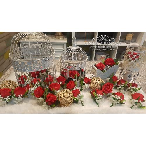 Jual 30 Korsase Bunga Mawar Plastik Corsage Wedding Artificial Rose ...