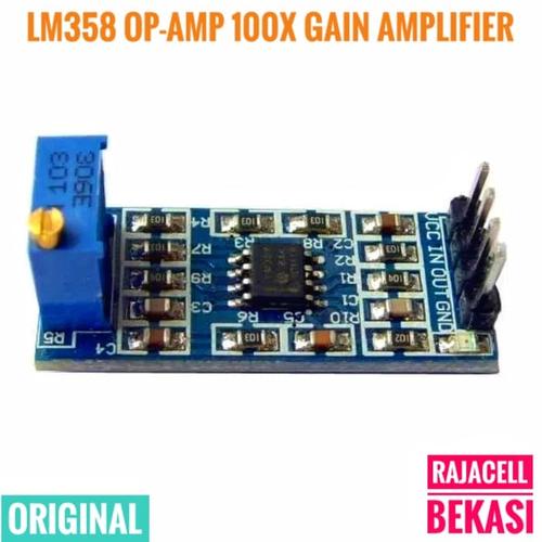 Jual LM358 100X Gain Signal Operational Amplifier Module DC 5V - 12V ...