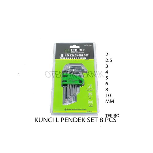 Jual TEKIRO HEX KEY SHORT SET 2-10 MM KUNCI L PENDEK TEKIRO 8 PCS 2 ...