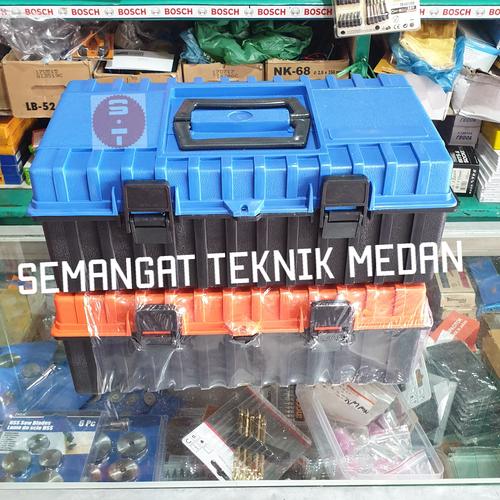 Jual TOOL BOX TOOLBOX KOTAK PENYIMPANAN PERKAKAS PLASTIK 2 TINGKAT PVC ...