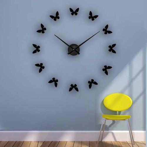 Jual Jam Dinding 3D DIY Giant Wall Clock 120cm - Model Butterfly - 011 ...