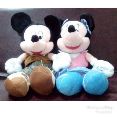 Jual PAKET isi 2:boneka MICKEY MINNIE MOUSE miki mini tikus besar 60 cm ...