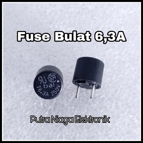 Jual Fuse Bulat 6,3A 250V Sikring Silinder Sekering PCB Board / T6,3A ...
