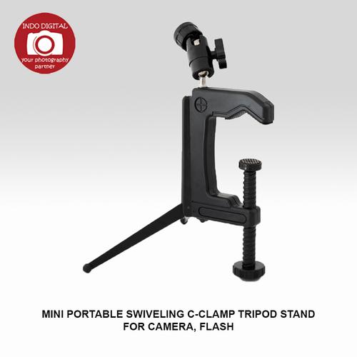 Promo MINI PORTABLE SWIVELING C-CLAMP TRIPOD STAND FOR CAMERA, FLASH ...