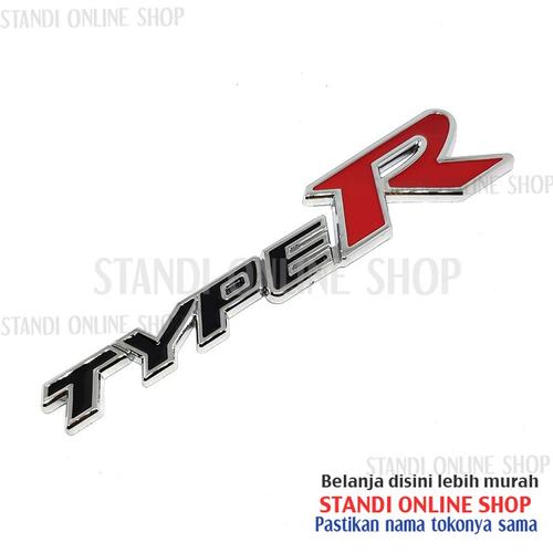 Jual Emblem Mobil Belakang 3D Logo Sticker Honda Type R Aluminium Hitam ...