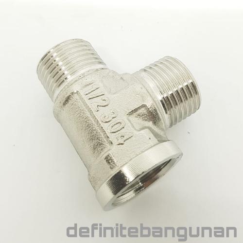 Promo Neple Tee 1/2 Inch Neple Tee Kloset Closet T Stainless SUS 304 ...