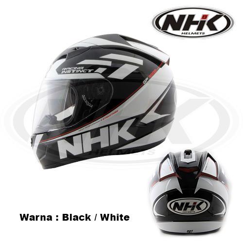 Jual Helm Nhk gp 1000 Black White Glossy gp1000 Instinct Hitam putih ...
