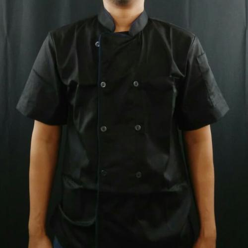 Jual baju koki -chef lengan pendek pria lis navi - Hitam - Kota Metro ...