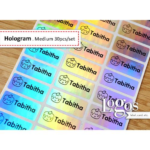 Jual Hologram laser MEDIUM Sticker Label Nama waterproof stiker nama ...