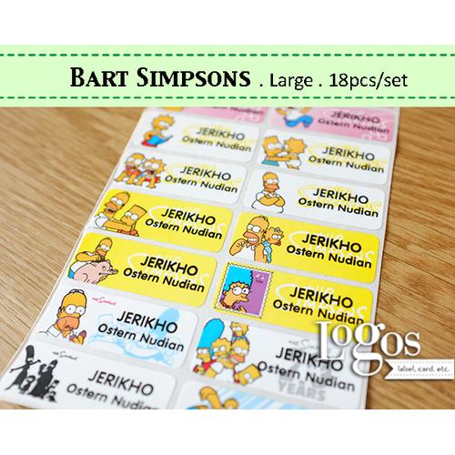 Jual Bart Simpsons LARGE. Stiker label nama waterproof stiker nama anak ...