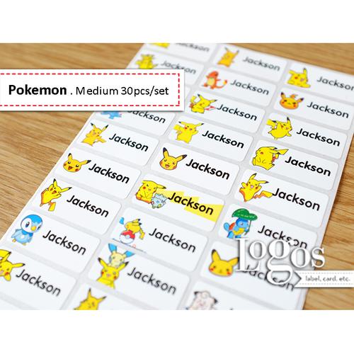 Jual Pokemon Sticker MEDIUM Name Label Stiker nama pikachu komputer ...