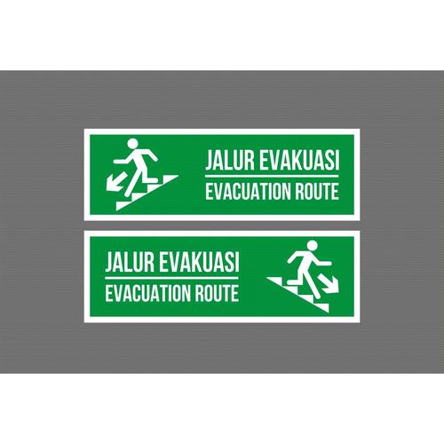 Jual Stiker Cutting Safety Sign K3 Arah Jalur Evakuasi Turun Tangga 30 ...