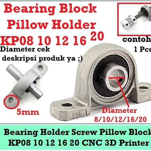 Jual Bearing Pillow Block KP08 8mm Shaft Holder Lead Screw CNC - Kota ...