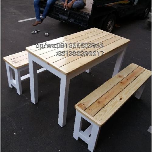 Jual 1 set meja makan/meja/kursi/meja set/bangku/bangku panjang/meja ...