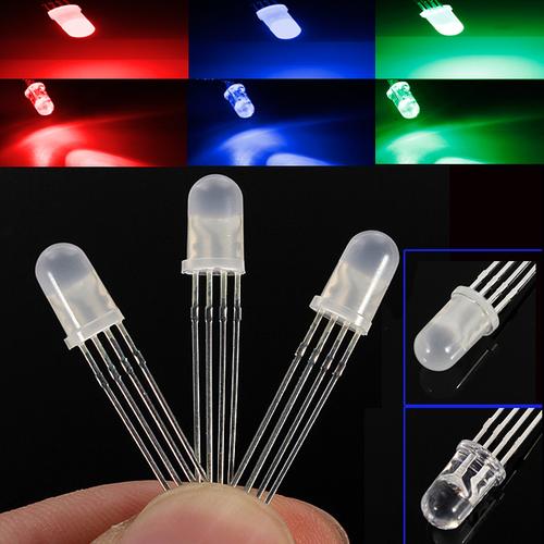 Jual 10pcs 5mm Rgb Led Common Anode 4 Pin Tri Color Emitting Diodes