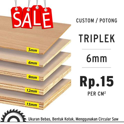 Jual Triplek 6 MM / Potongan Custom / Pemotongan Pakai Circular Saw ...