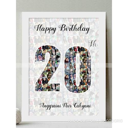 Jual design + cetak + bingkai angka mozaik foto hadiah kado custom ...