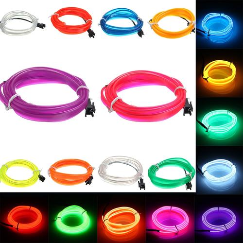 Jual 1M Led Flexible EL Wire Neon Glow Light Rope Strip 12V For ...