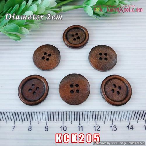 Jual KCK205 Kancing Kayu Polos Coklat Tua 20mm (1 Bks isi 12) - Jakarta ...