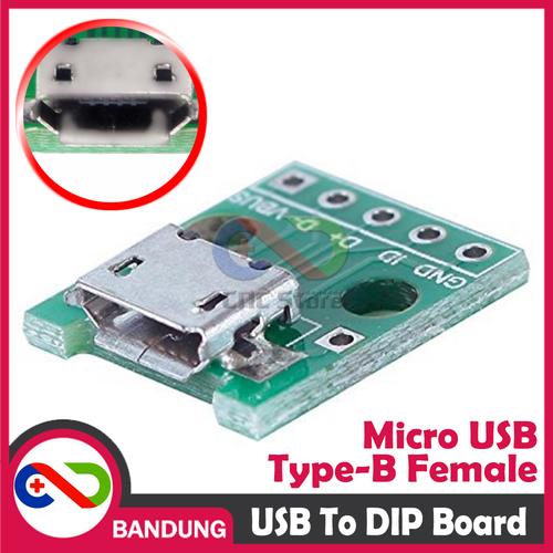 Jual [CNC] USB MICRO TYPE B FEMALE TO DIP ADAPTER CONVERTER 2.54MM PCB ...