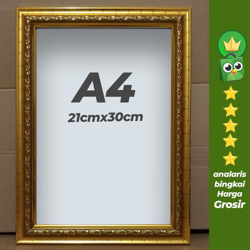 Jual Frame Foto uk A4 (21x30 cm) | bingkai foto A4 Motif - White Gold ...