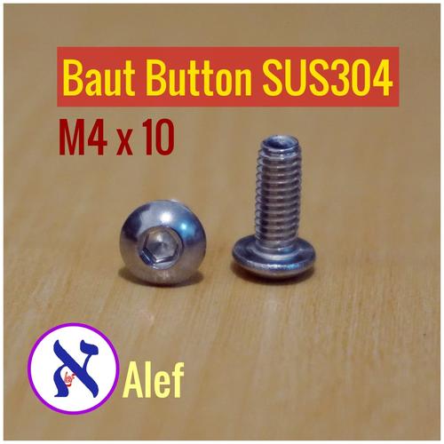 Jual Baut Button L M4 x 10 kepala payung sus304 stainless bolt 4 x 10 - Kota Surabaya - Alef ...