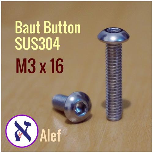 Jual Baut Button L M3 x 16 kepala payung sus304 stainless bolt 3 x 16 - Kota Surabaya - Alef ...