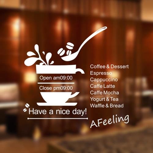 Jual Sticker Open Close Kopi Kafe Sticker Pintu Kaca Jadwal Buka Custom ...