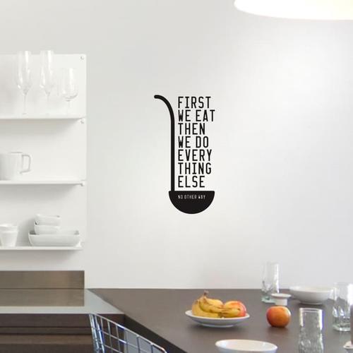 Jual Cutting Sticker First We Eat Stiker Kaca Dinding Ruang Makan Cafe ...