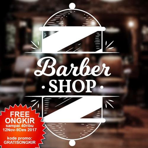 Jual Stiker Barbershop Tabung Monokrom Stiker Kaca Pangkas Rambut ...
