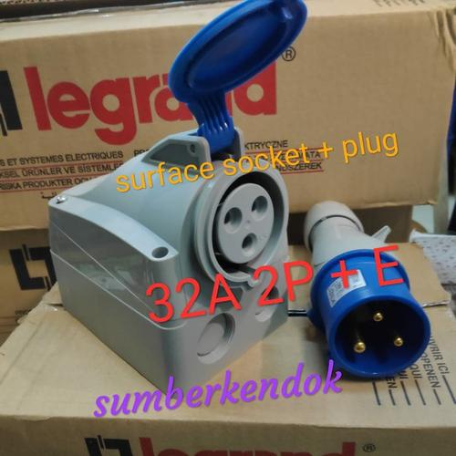 Jual LEGRAND SURFACE SOCKET & PLUG 32A IP44 3PIN INDUSTRIAL CONNECTOR ...
