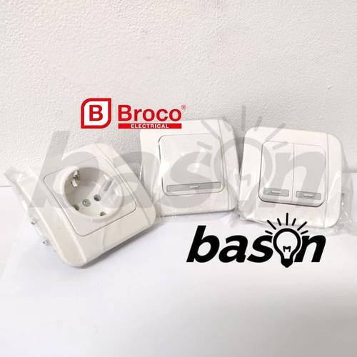 Jual BROCO Galleo 2 Gang 1 Way Switch | Socket G162 | Snow White - Kota ...