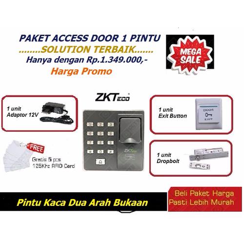 Jual PAKET ACCESS DOOR / ACCESS CONTROL / FINGERPRINT ZKTECO ( PINTU KACA ) - Jakarta Barat ...