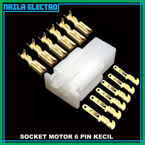 Jual Socket 6 Pin Kecil + Skun / Soket Motor / Konektor Motor / Kabel ...