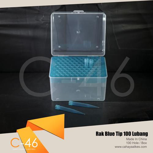 Jual Rak Blue Tip Plastik 100 Lubang | Wadah Box Rack Micropipette Tip ...
