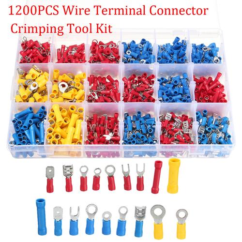 Jual 1200Pcs Assorted Insulated Electrical Wire Terminals Connectors ...