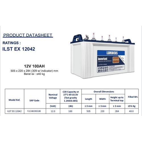 Jual LUMINOUS BATTERY BASAH TALL TUBULAR 100AH 12V - Jakarta Barat ...