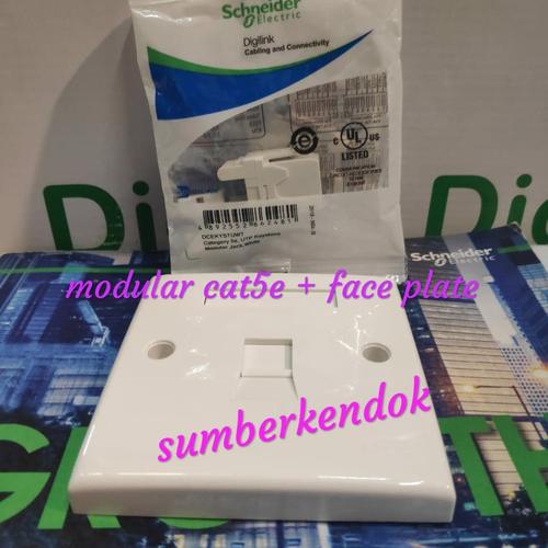 Jual SCHNEIDER / CLIPSAL OUTLET DATA MODULAR CAT5E + FACE PLATE 1 Gang ...