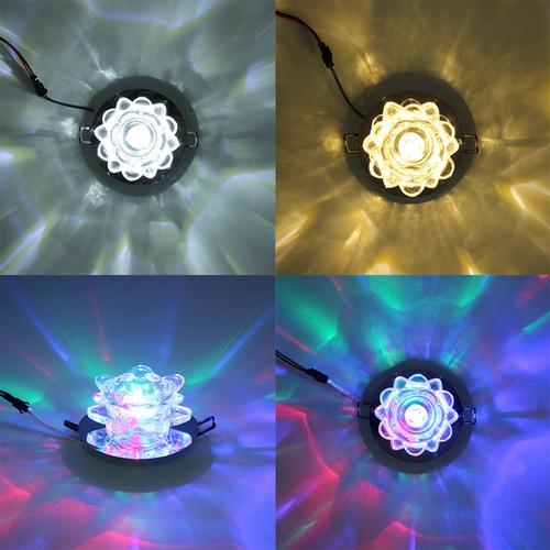 Jual Modern 3W Crystal LED Lotus Ceiling Light Fixture Flush Mounted ...