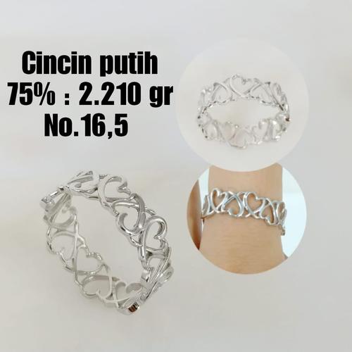 Jual Cincin Emas / Mas Putih 75% Berat 2.210 Gram No.16,5 - Jakarta ...