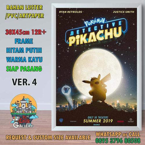 Jual Gambar Poster Film Pokemon Detective Pikachu + Bingkai V4 - SIZE A ...