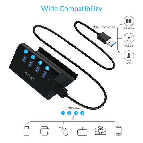 Jual USB 3.0 HUB 4 port with Phone & Tablet Stander Orico SHC-U3 ...
