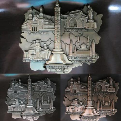 Jual Tempelan Magnet Metal Peta Semarang Jawa Tengah Souvenir Indonesia ...