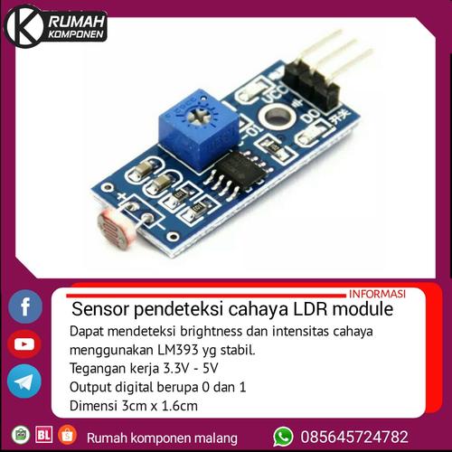 Jual Sensor pendeteksi cahaya sinar photoresistor modul LDR 3 pin AO ...